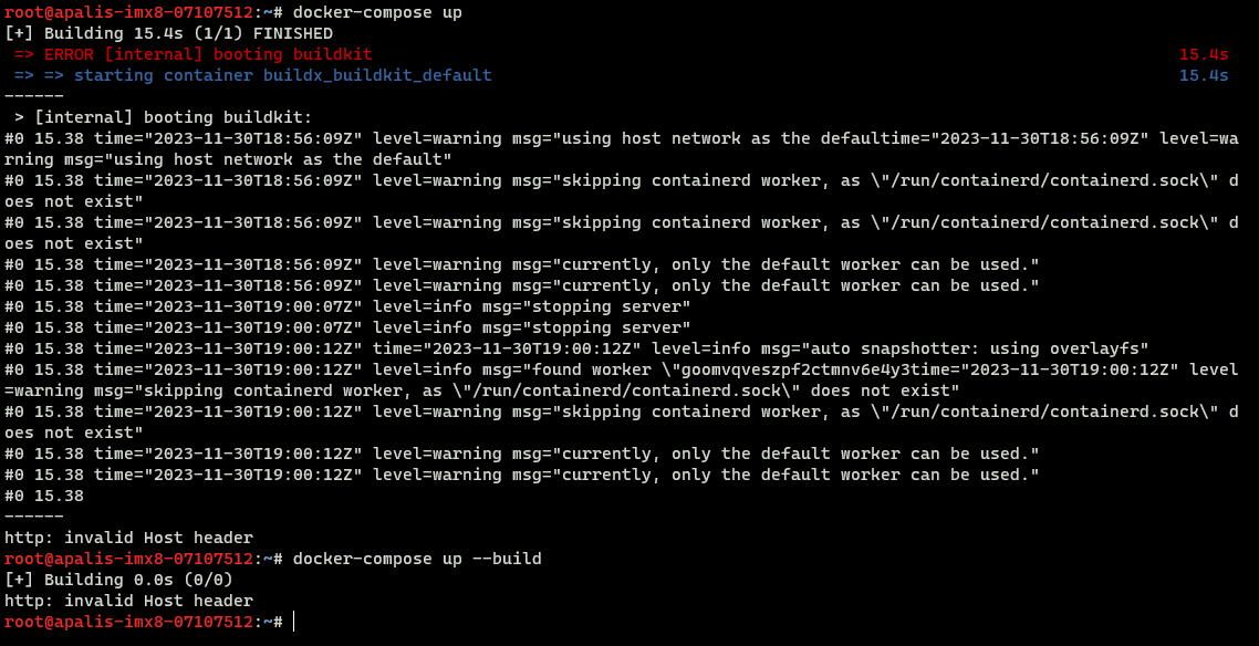 Torizoncore Docker Compose Error Invalid Host Header Technical Support Toradex Community